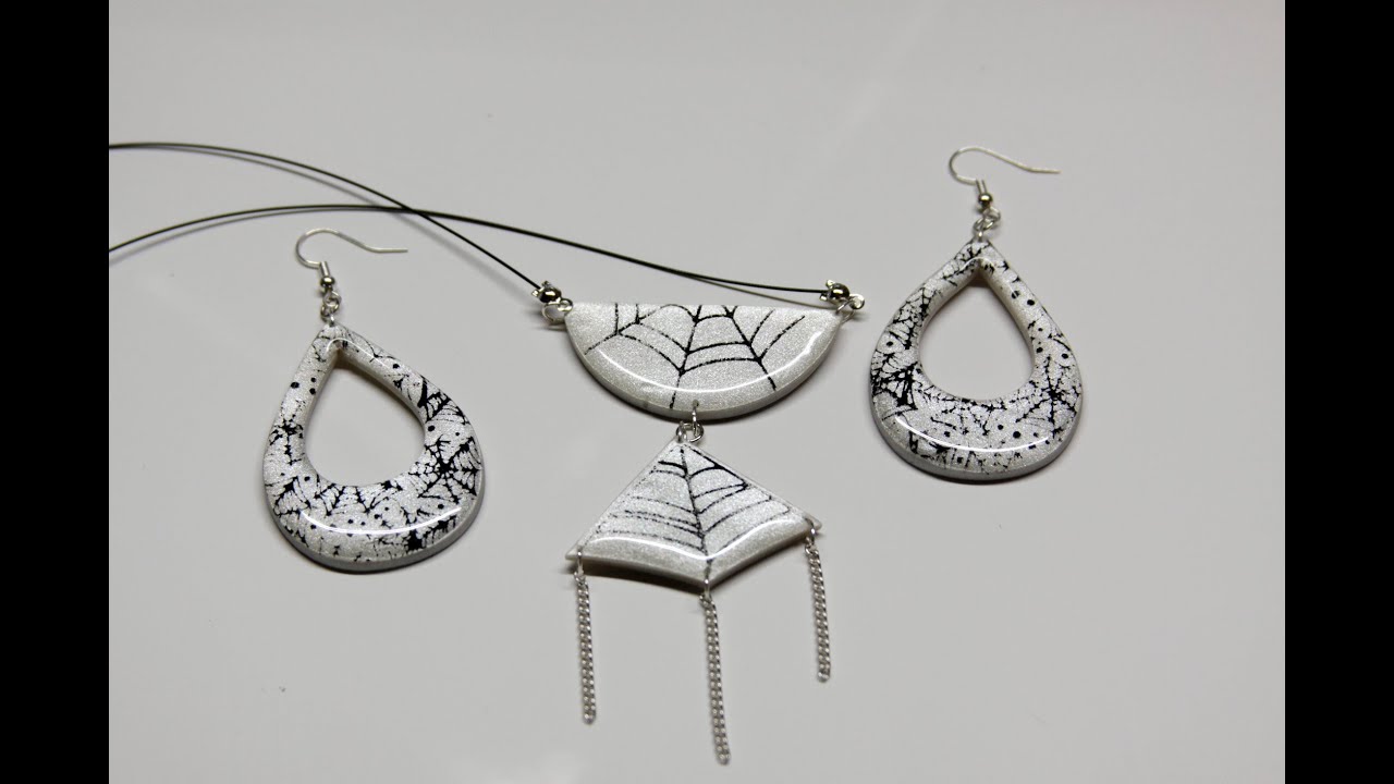 Polymer Clay Spider Web Jewelry - YouTube