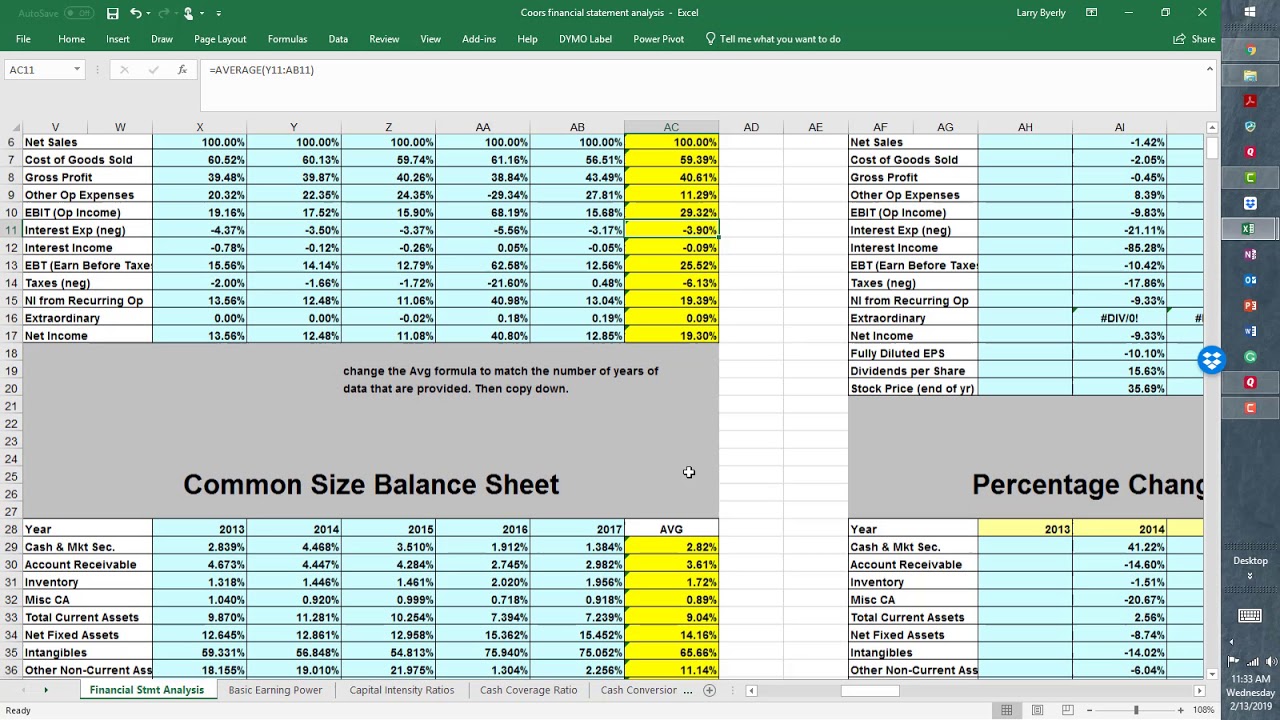 common size statement analysis - YouTube