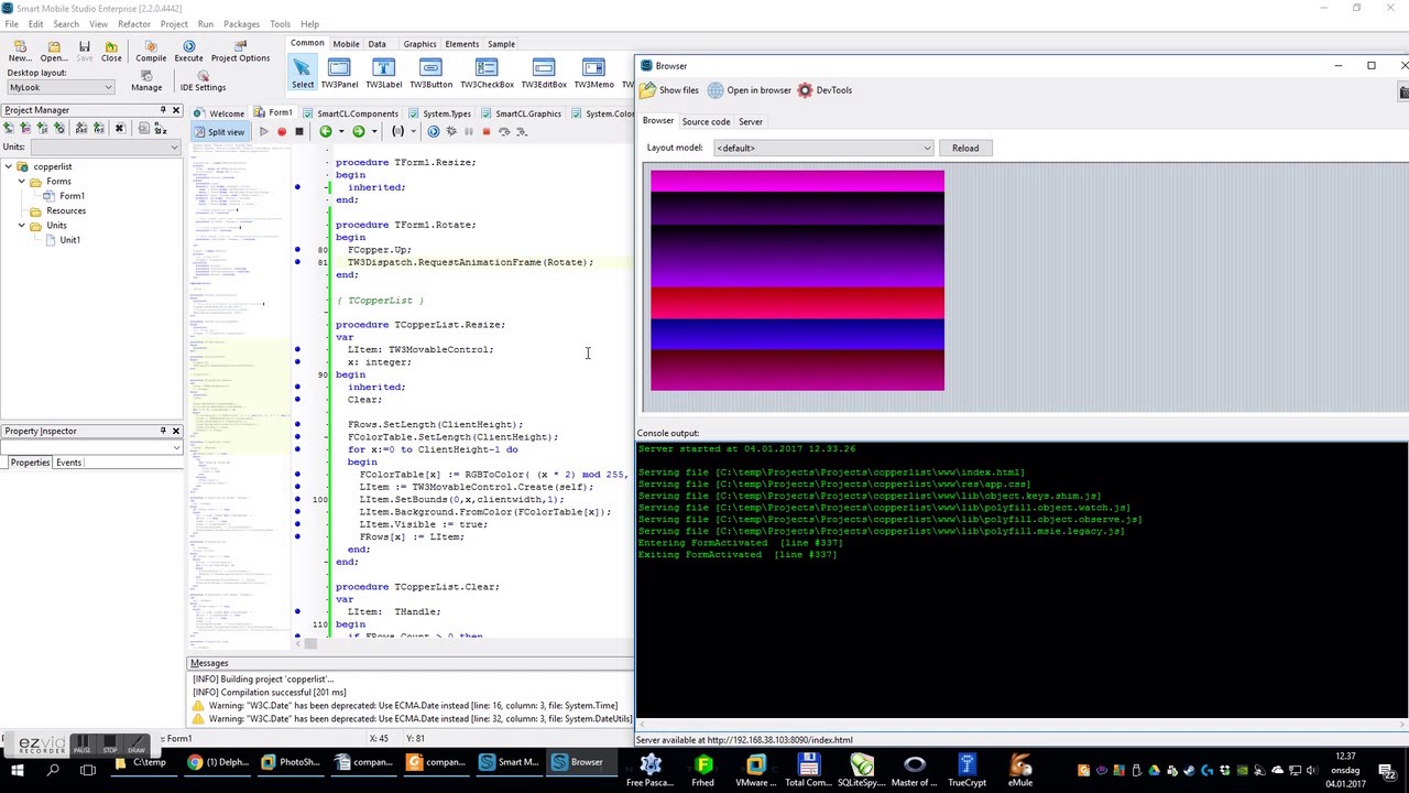 Smart Pascal Amiga-like Copperlist in HTML5 - YouTube