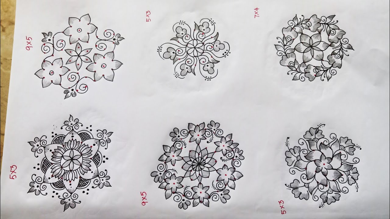 Easy Dot kolam designs for beginners. Easy rangoli. Easy Dot kolam ...