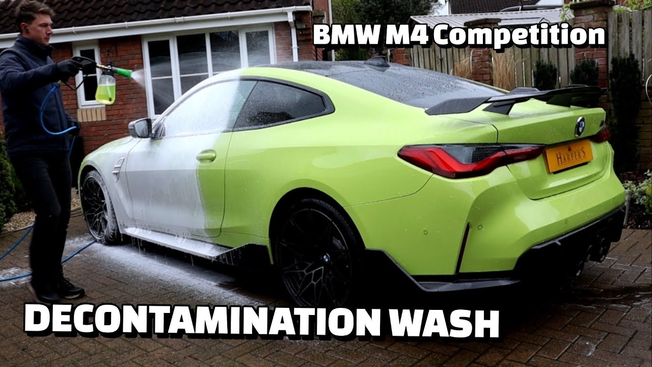 BMW M4 Competition Decontamination Wash - ASMR - YouTube