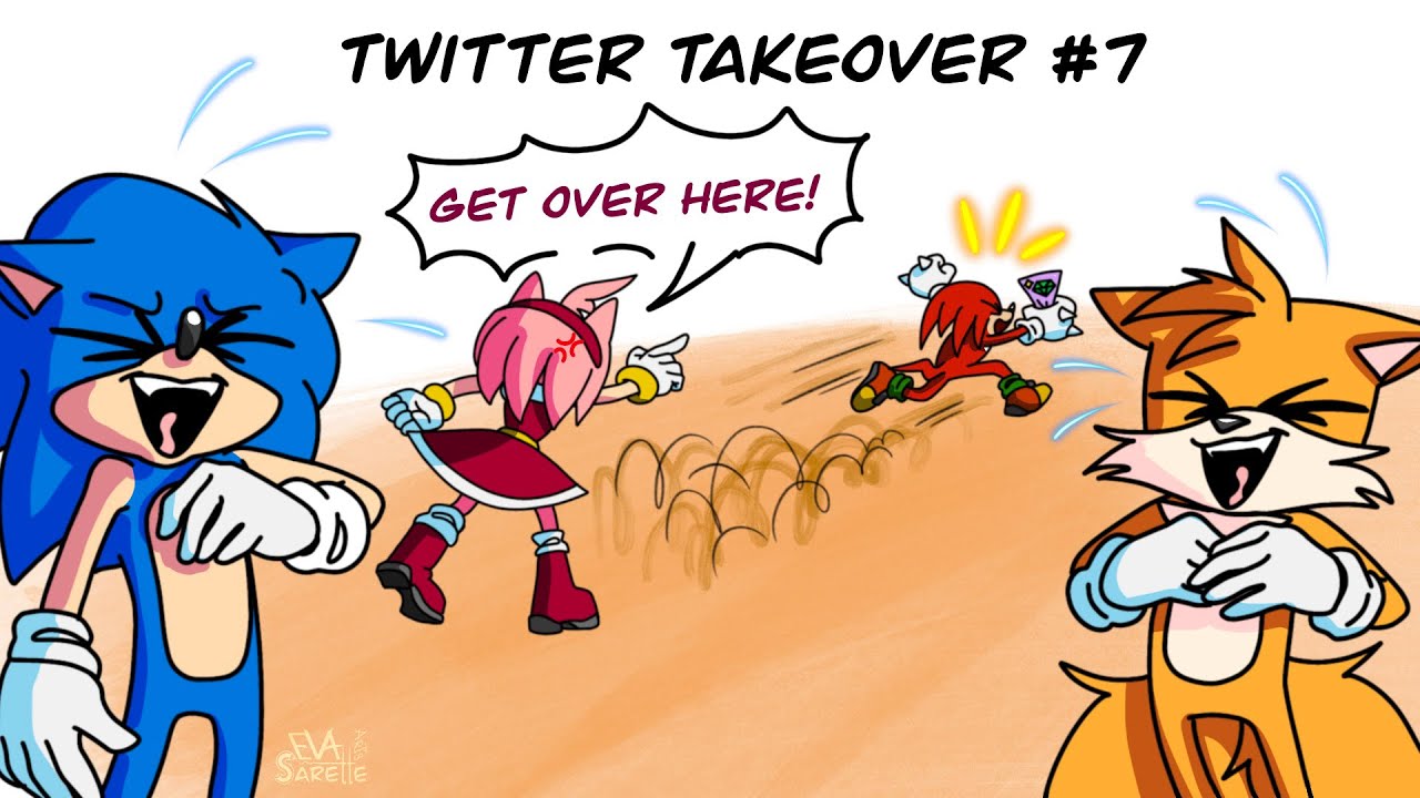 Amy and Knuckles argue over the cards while Sonic and Tails laugh at ...