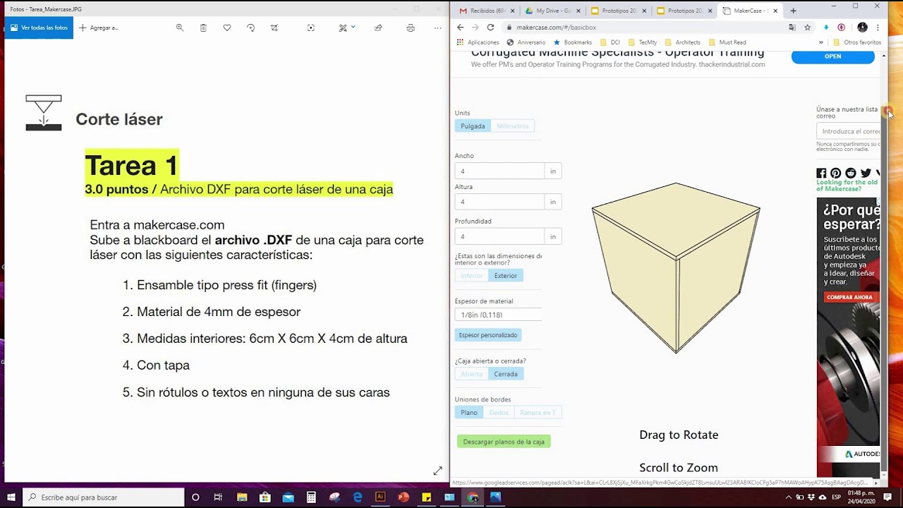 Cómo hacer un archivo de una caja para corte láser en MAKERCASE 1/9 ...