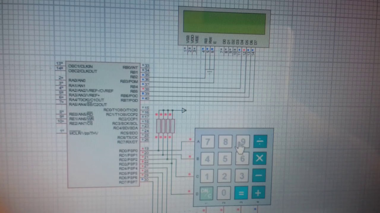 simulacion de calculadora basica en proteus - YouTube