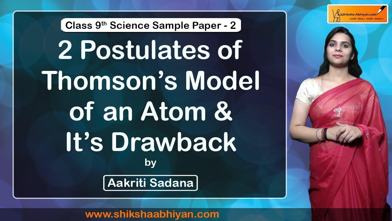 Q17 2 postulates of Thomson’s model of an atom and it’s drawback | CBSE ...