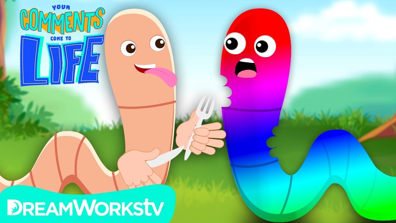 REAL WORM Eats a GUMMY WORM!! | YOUR COMMENTS COME TO LIFE - YouTube