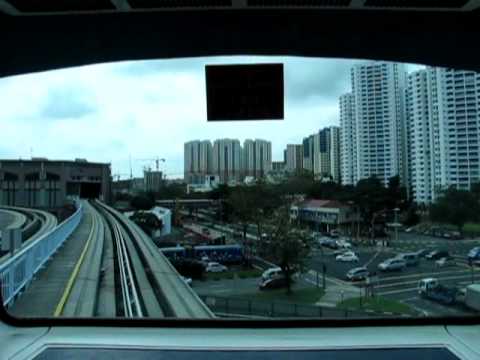 シンガポールLRT ブキ・パンジャン線 Ten Mile Junction支線 前面展望 - YouTube