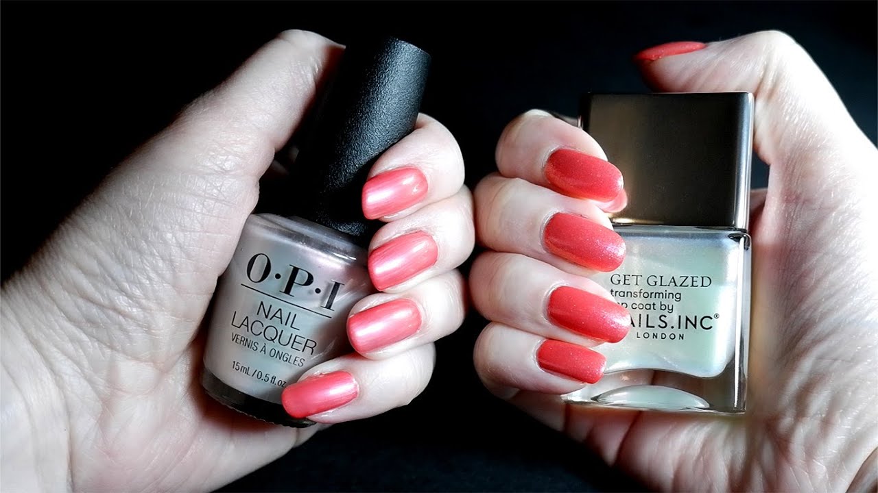 Comparing NEW Glazed Top Coats | OPI vs. Nails Inc. - YouTube
