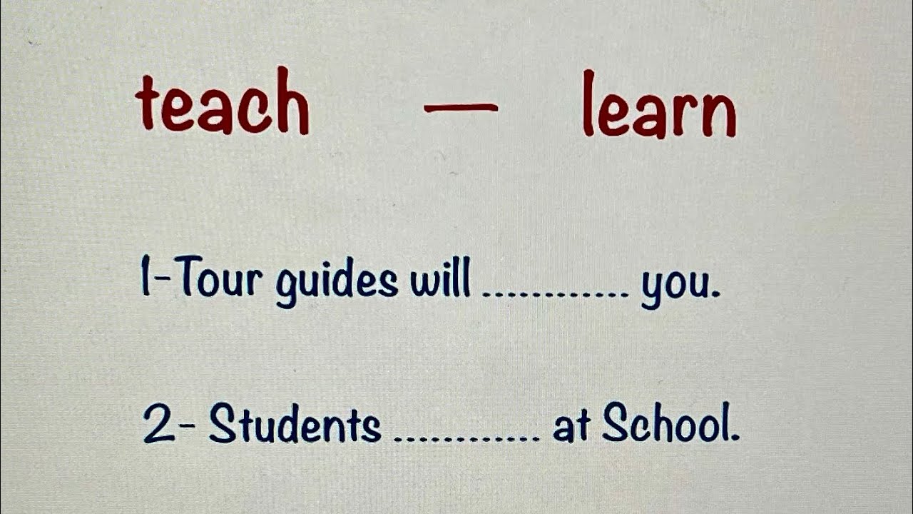 Teach or Learn ? What’s the difference? English Grammar Test - YouTube