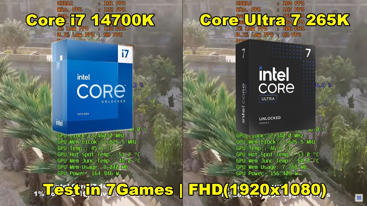 Intel Core Ultra 7 265K vs Intel Core i7 14700K + RTX 4090 | Test in 7 ...