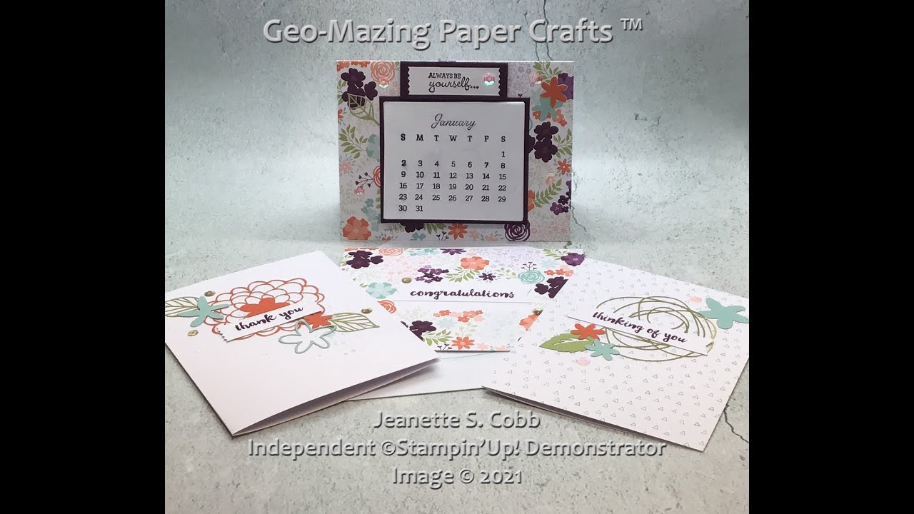 ©Stampin'Up! Petal Notes Kit Alternative Project Stand up calendar ...