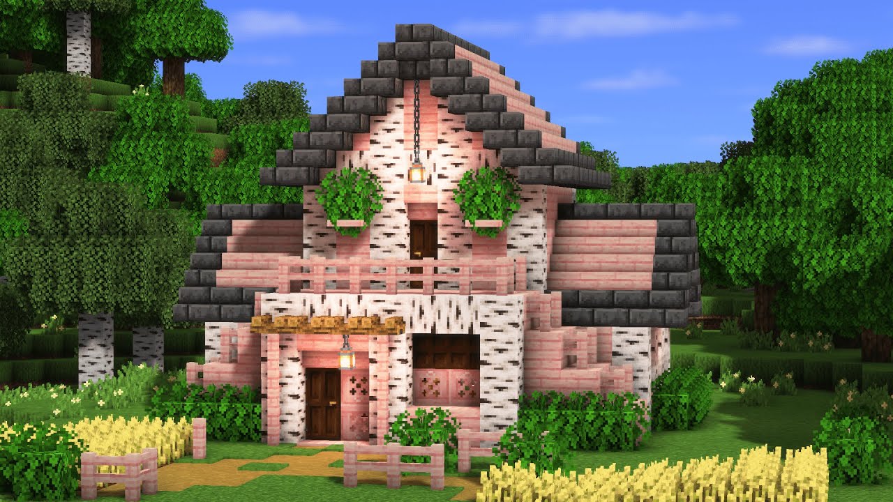 Minecraft: Casa de Cerezo y Abedul - Tutorial - YouTube