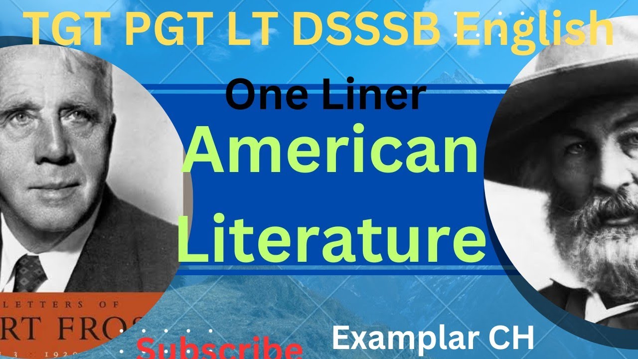 OneLiner |American Literature |Frost, Hemingway, Faulkner, Whitman |TGT ...