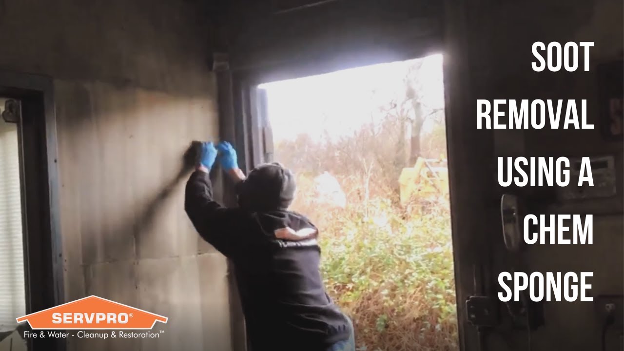 Soot Removal Using A Chem Sponge | Fire Damage Restoration - YouTube