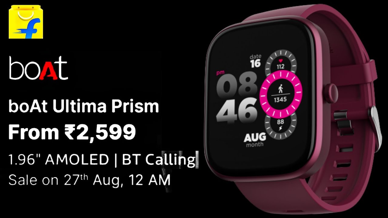 Boat Ultima Prism Smartwatch | 1.96- Amoled Display | BT Calling | 700 ...