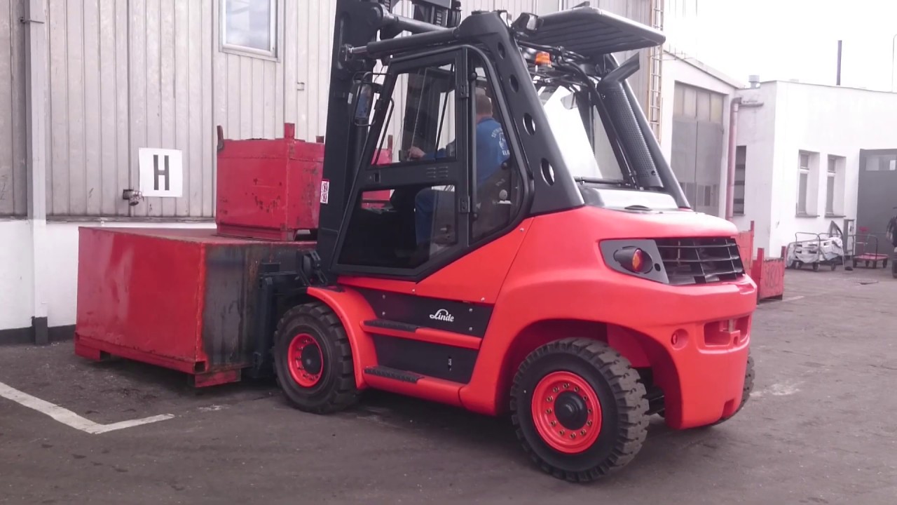 Forklift LINDE H80, wózek widłowy linde H80 8 Ton TECHTRANS, - YouTube
