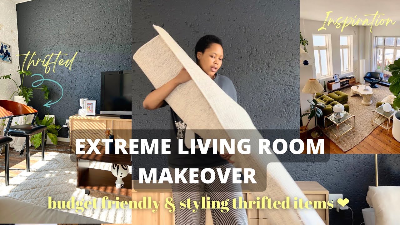 Living Room Makeover | renter friendly & on a budget (part 1) - YouTube
