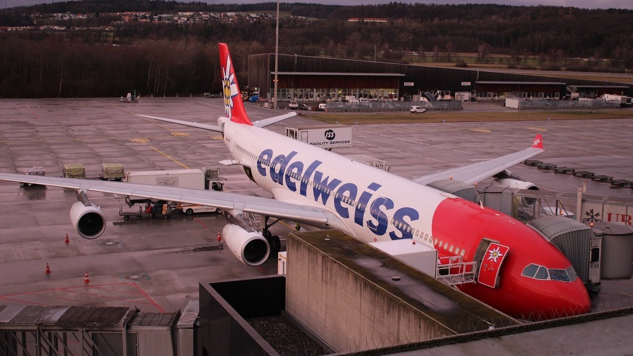 Edelweiss night flight WK068 Zurich ZRH Switzerland - Colombo CMB Sri ...