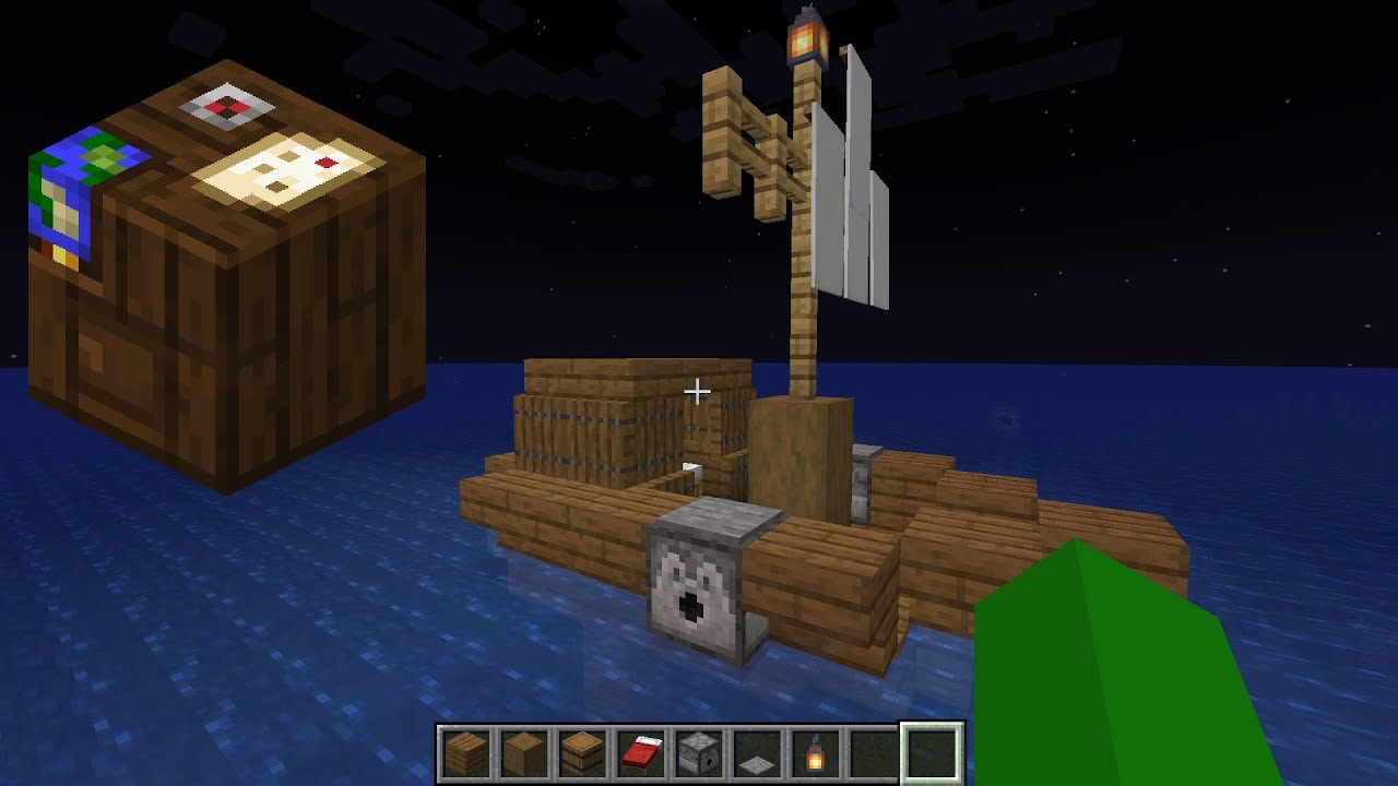 Minecraft- Survival boat tutorial. - YouTube
