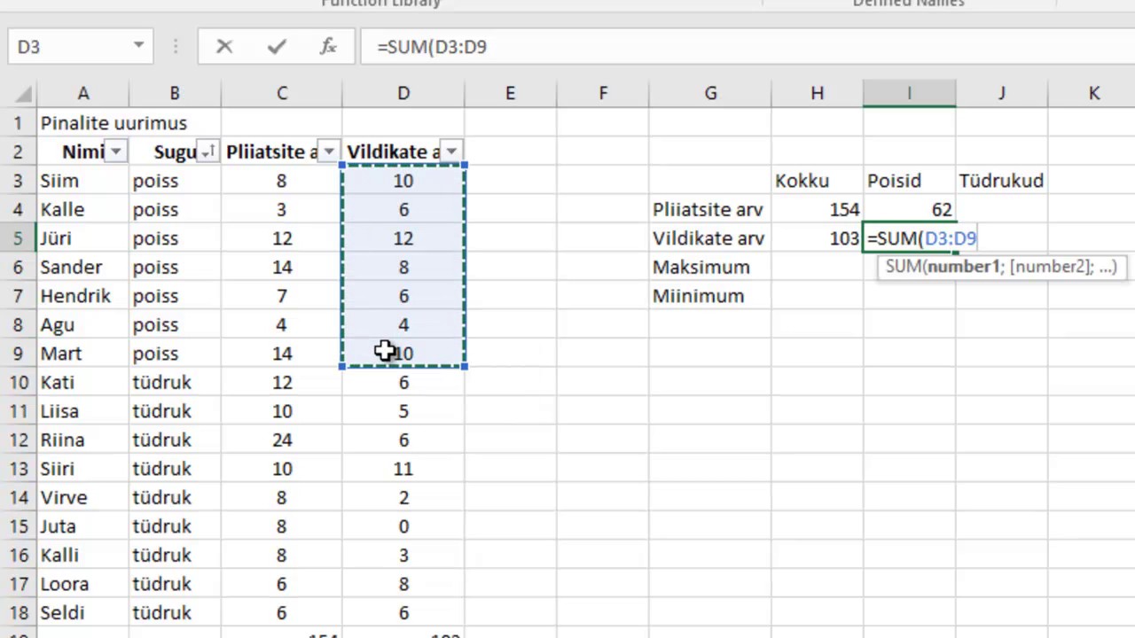 Pliiatsid ja vildikad (MS Excel) - YouTube