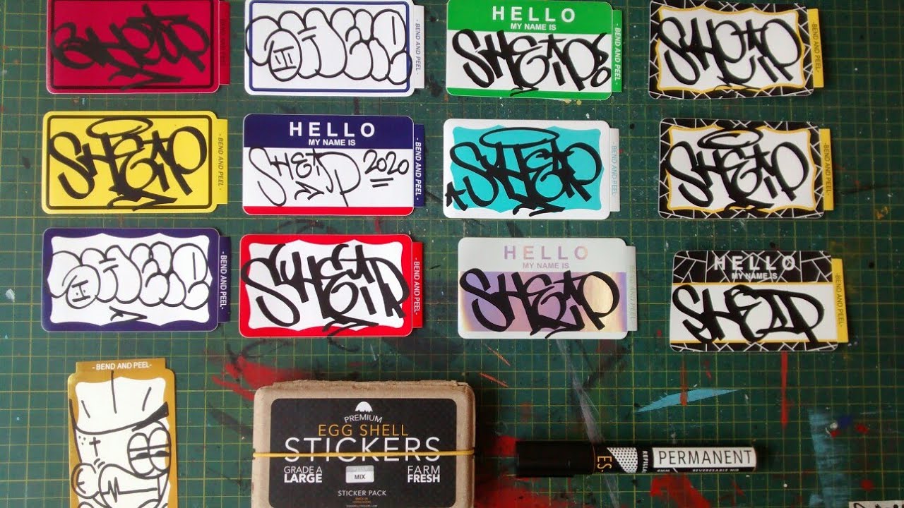 Making graffiti sticker eggshell - @SHEIPGRAFFITI - YouTube