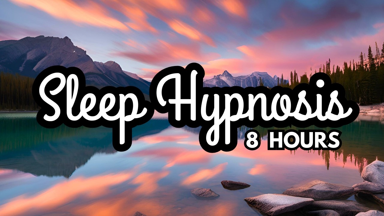 8 Hour Sleep Hypnosis - Female Voice & Soothing Pink Noise - Black ...