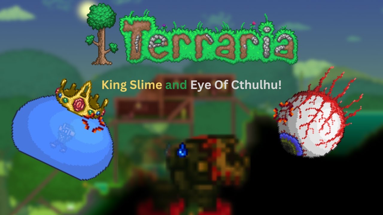 King Slime and Eye Of Cthulhu! | Let's Play Terraria 1.4.4.9 | Melee ...