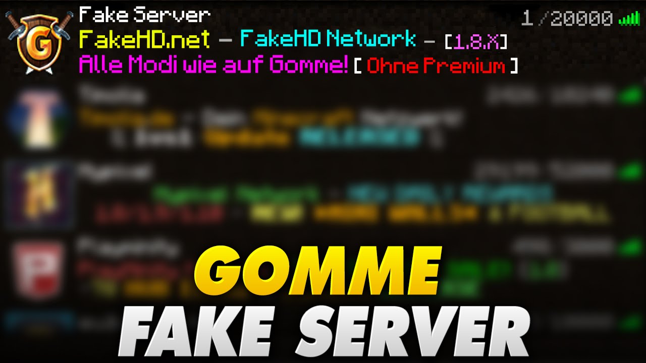 GRÖßTER GOMME FAKE SERVER - 1 zu 1 KOPIERT - YouTube