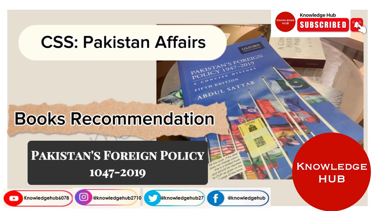 Pakistan's Foreign Policy by Abdul Sattar| CSS Pak Affairs| Books Recommendation| FPSC| - YouTube