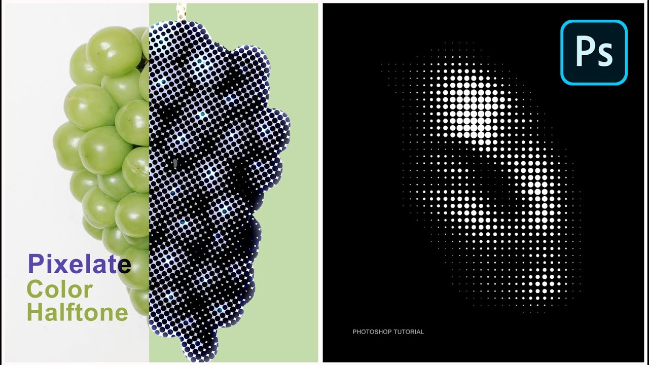 Pixelate Color Halftone in Photoshop | Episode 4 | Channels , Invert ...