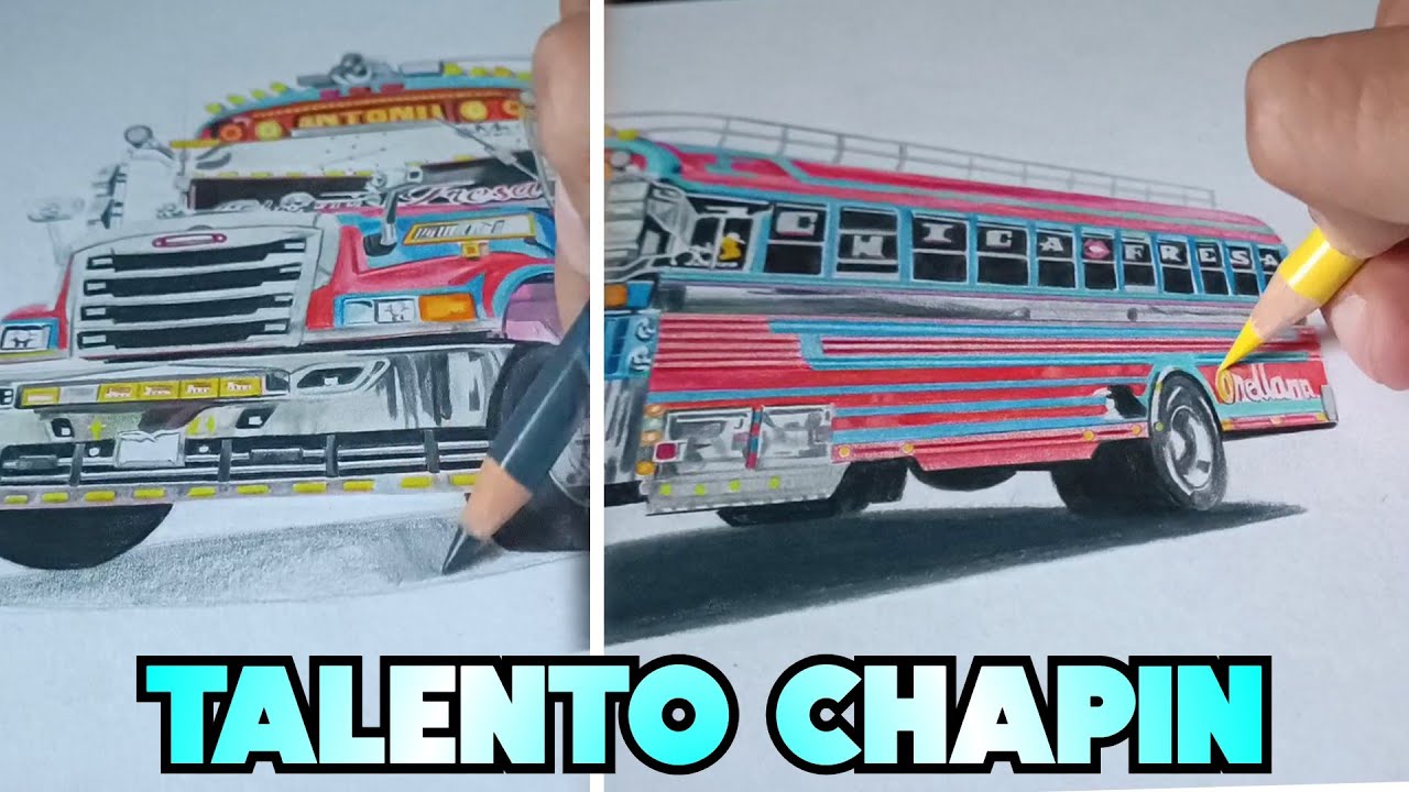 DIBUJANDO los PELIGROSOS BUSES de GUATEMALA - YouTube