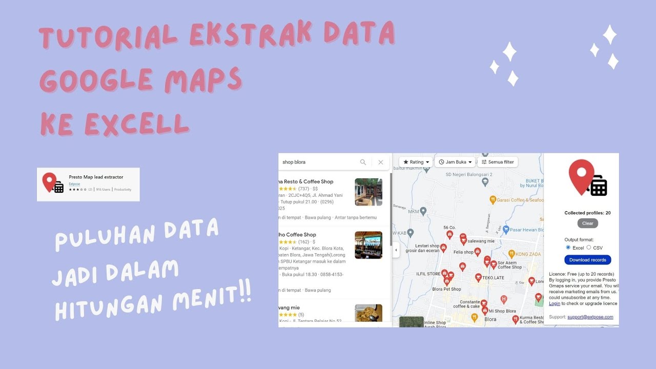 Tutorial Mudah Ekstrak Data Gmaps dengan Presto Map Lead Ekstraktor ...
