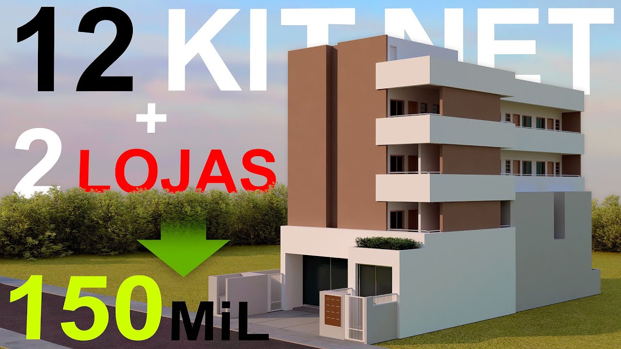 Como fazer 12 kitnets + 2 lojas em terreno 12x25 - YouTube