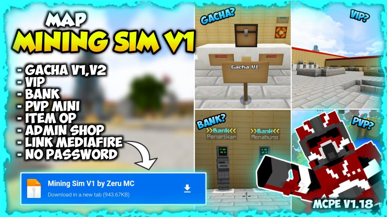 MAP MINING SIMULATOR V1 MCPE V1.18 | Full fitur dan No password ...
