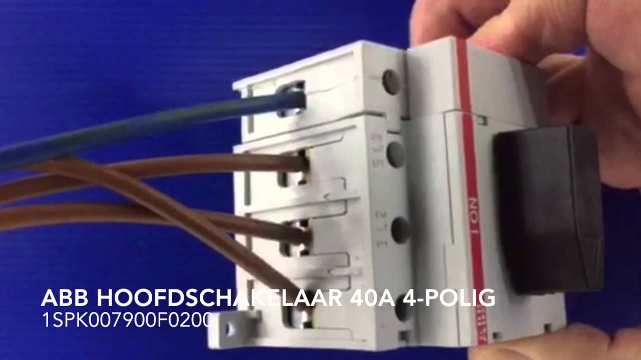 ABB HoofdSchakelaar 40A 4-polig 1SPK007900F020 - YouTube