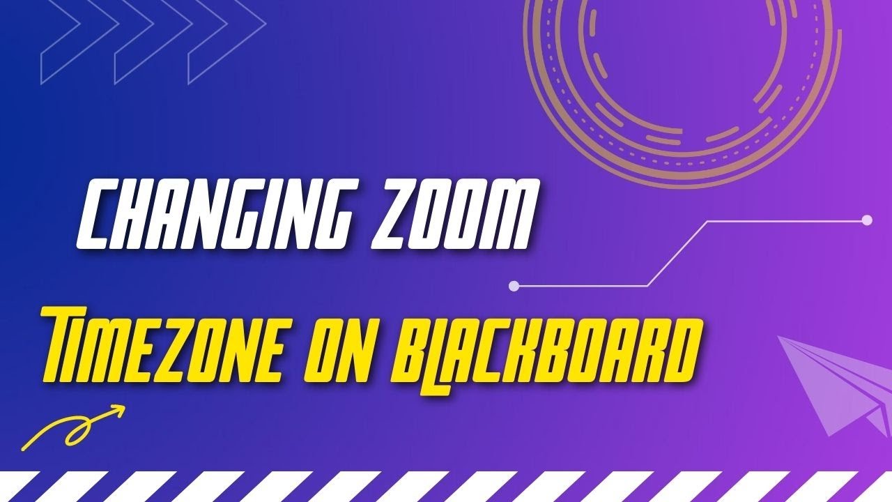 Changing ZOOM TimeZone on Blackboard - YouTube