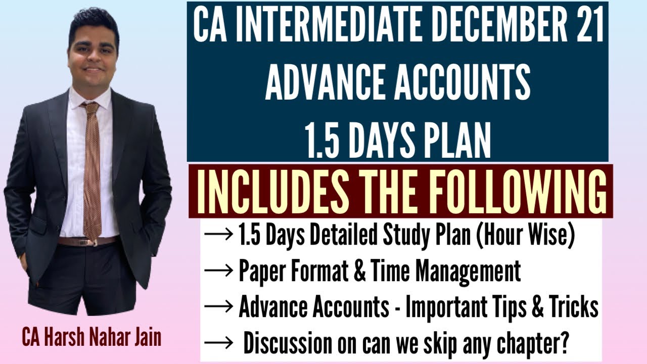 CA Inter Advance ACCS 1.5 DAYS PLANNER | December 21 | Must Watch - YouTube