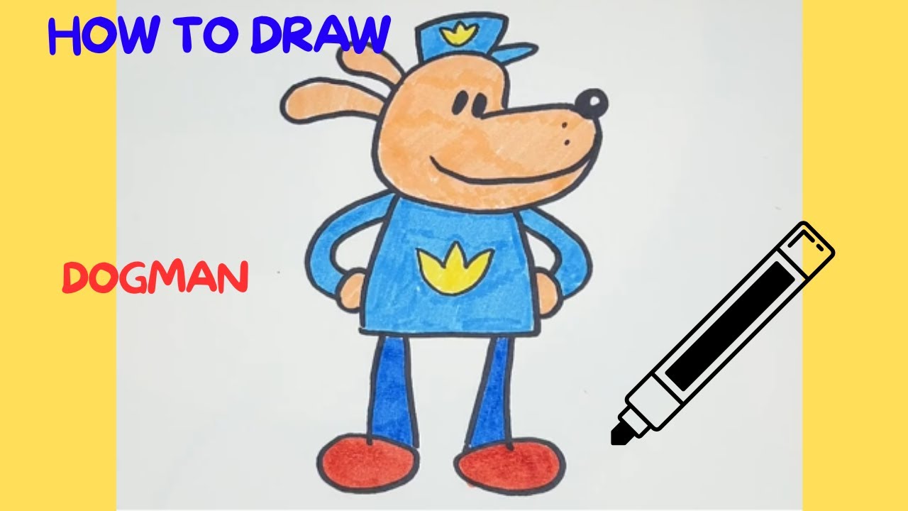 How to draw Dogman-easy step by step drawing - YouTube