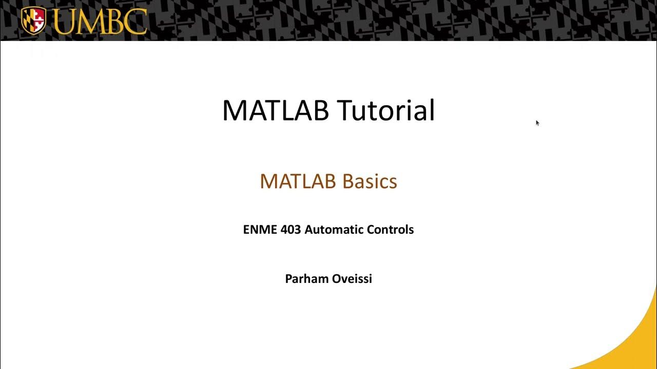 Matlab Tutorial 01 Matlab Basics - YouTube