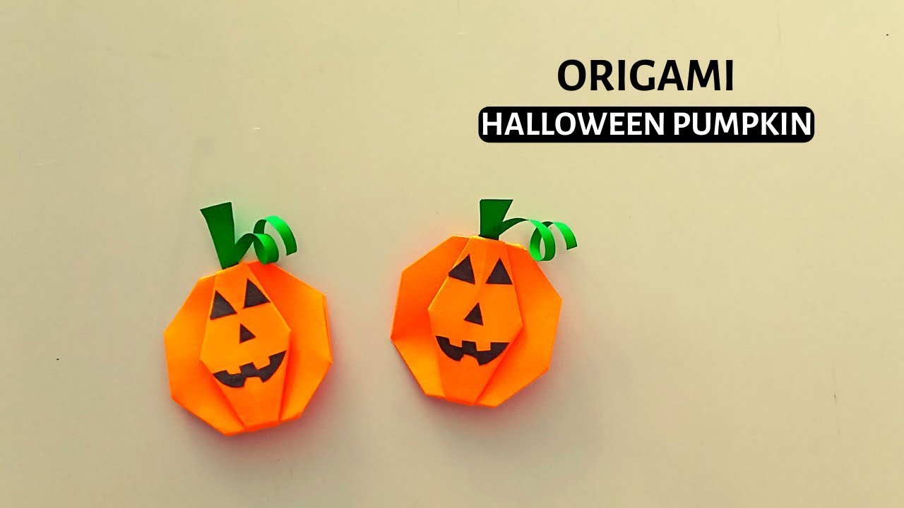 Origami Halloween Pumpkin | How to make easy Halloween pumpkin with ...