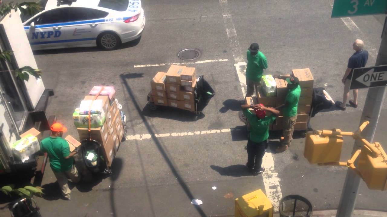 Fresh Direct Trucks at 3rd and 90th - YouTube