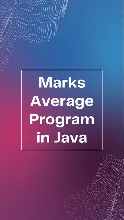 Marks Average Program In Java Java Javaforbeginners Shorts Youtube