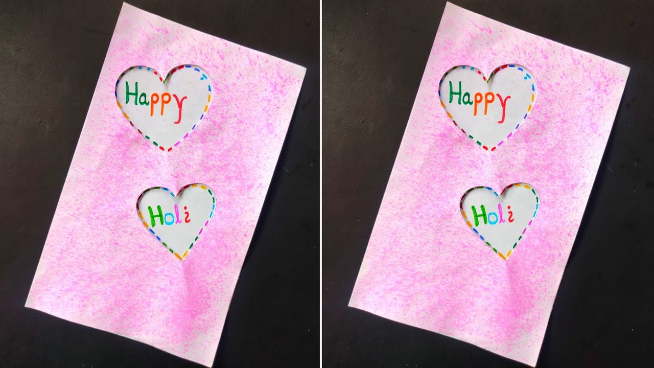 How to Make Holi Card | Holi Greeting Card | Happy Holi Card | Holi ...
