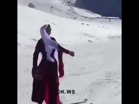 Şahdağ da xizəklə Ləzginka rəqsi - marağlı alınıb