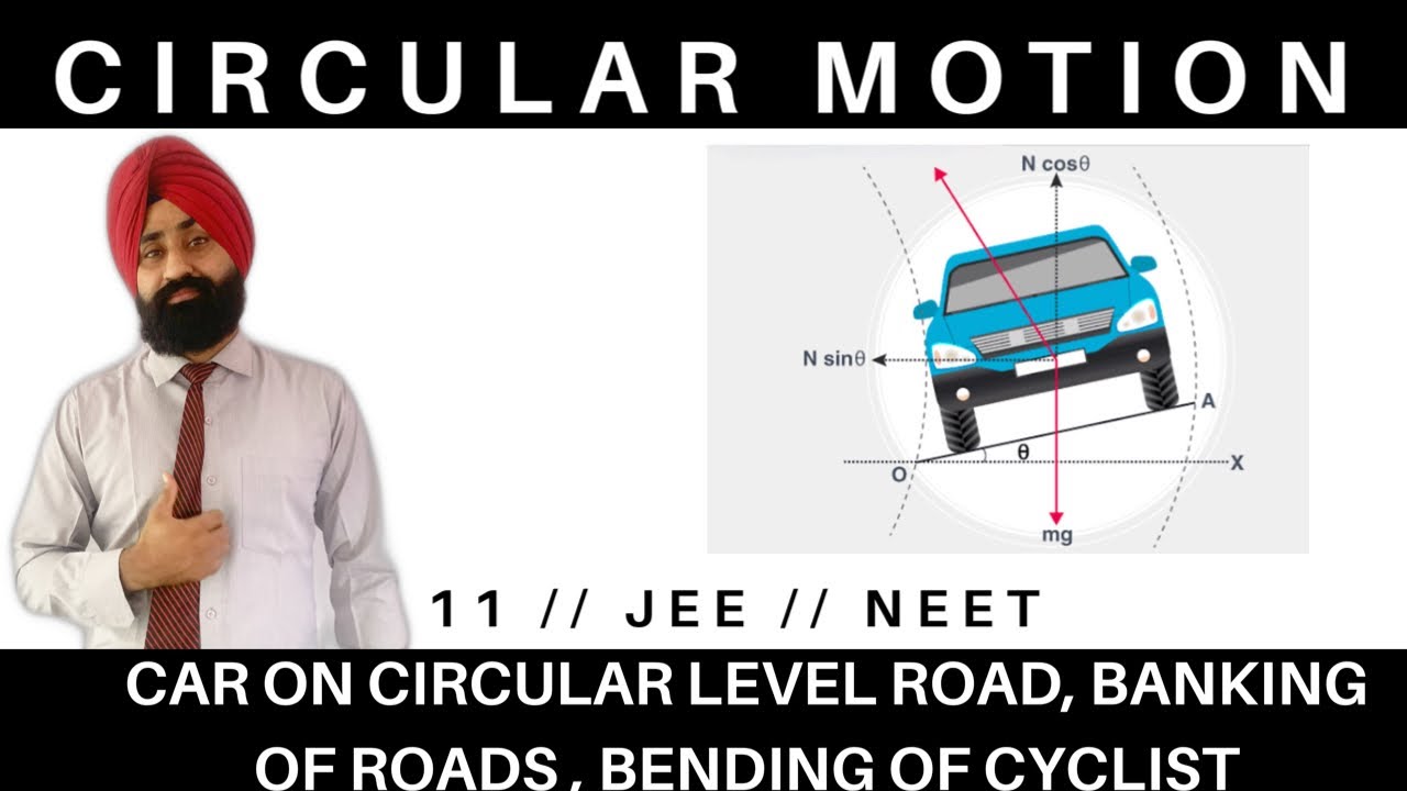 part 12| 11| CIRCULAR MOTION |car taking a turn on level road | banking ...