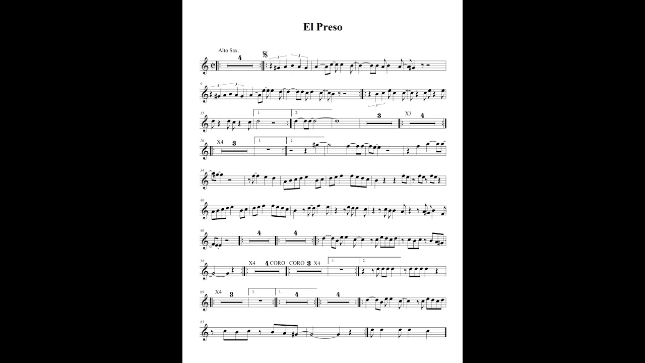 [Partitura] Fruko - El Preso // SIN AUDIO!! - YouTube