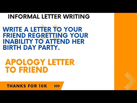 Failure to attend friend's birthday|Regret letter - YouTube