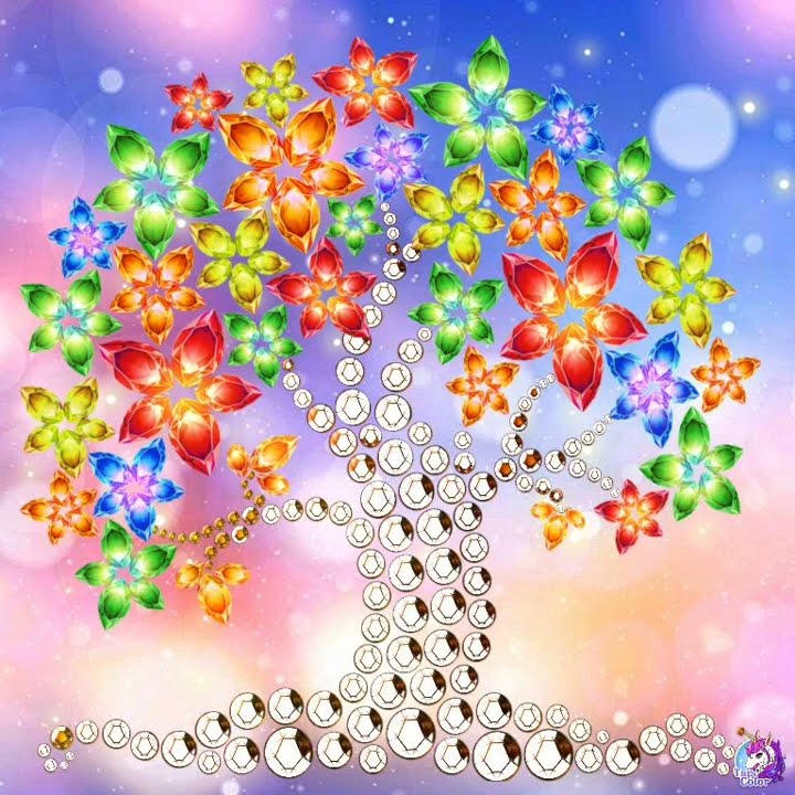 Tap Color - Dazzling Splendor: Rainbow Floral Flowers Jewel Diamond ...