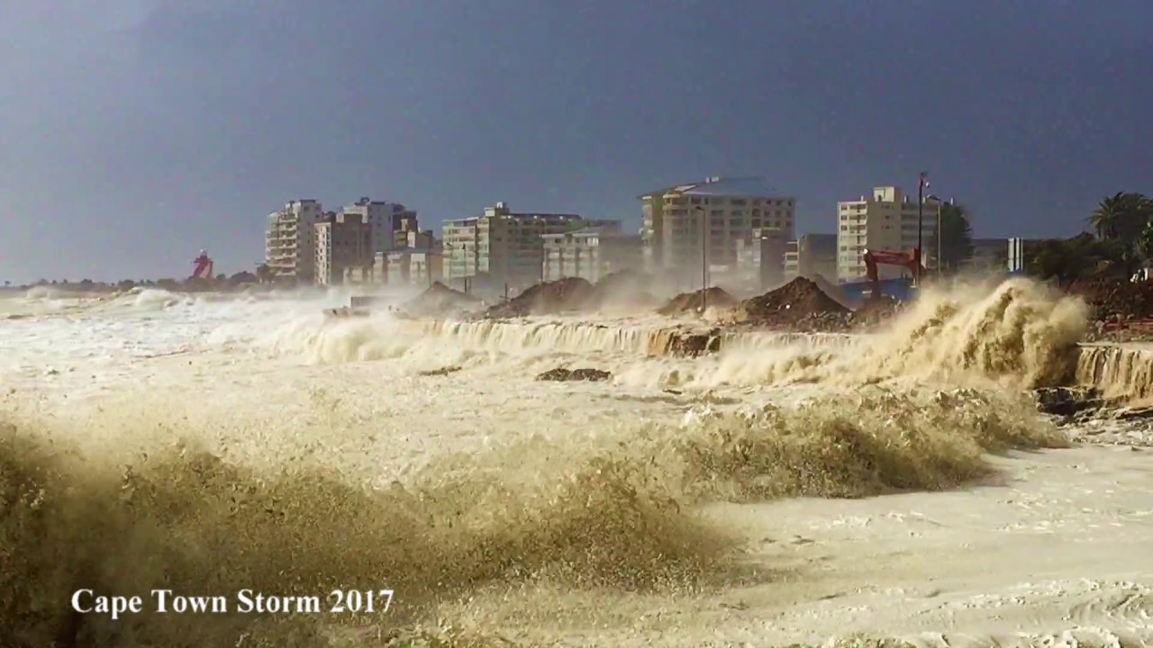 Cape Towns biggest storm Winter 2017 Sea Point - YouTube