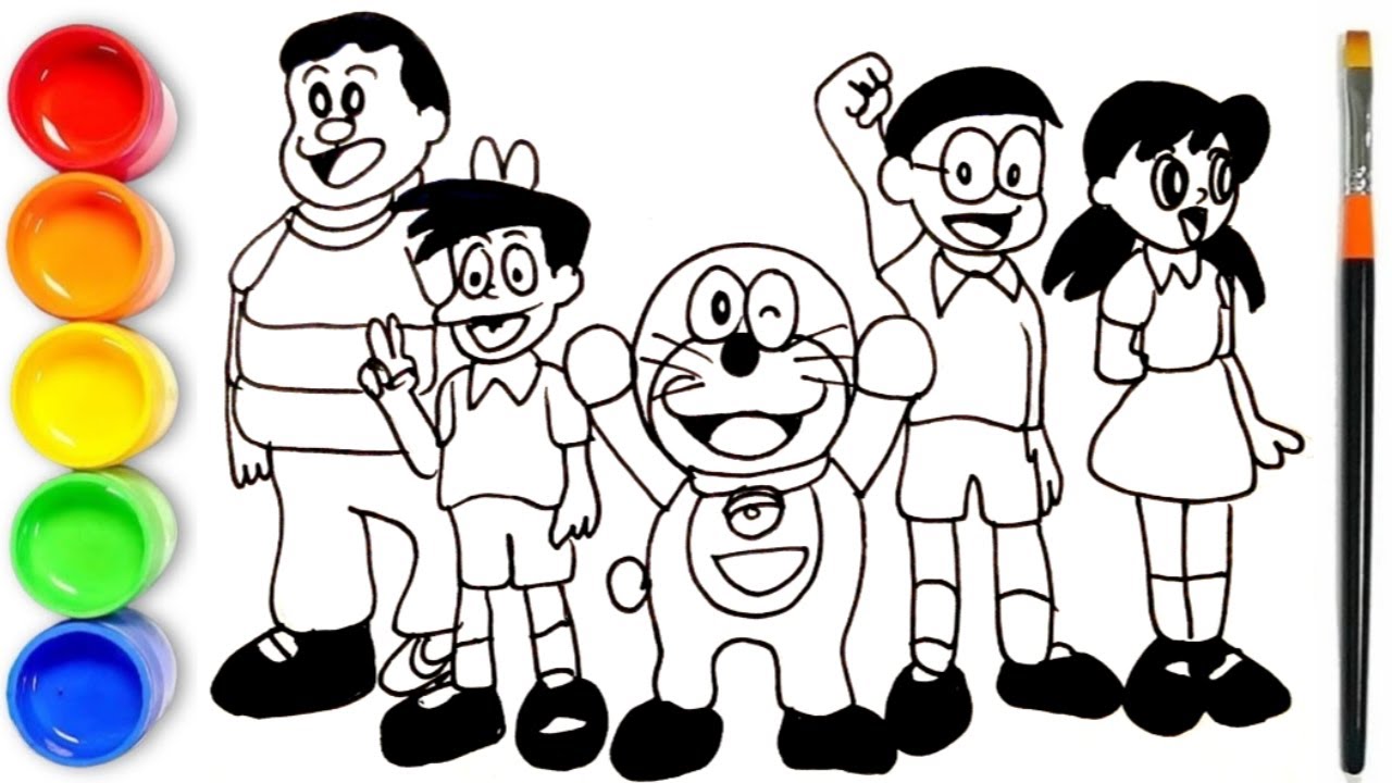 How to draw Doraemon and His Friends | Doraemon Friends Drawing - YouTube